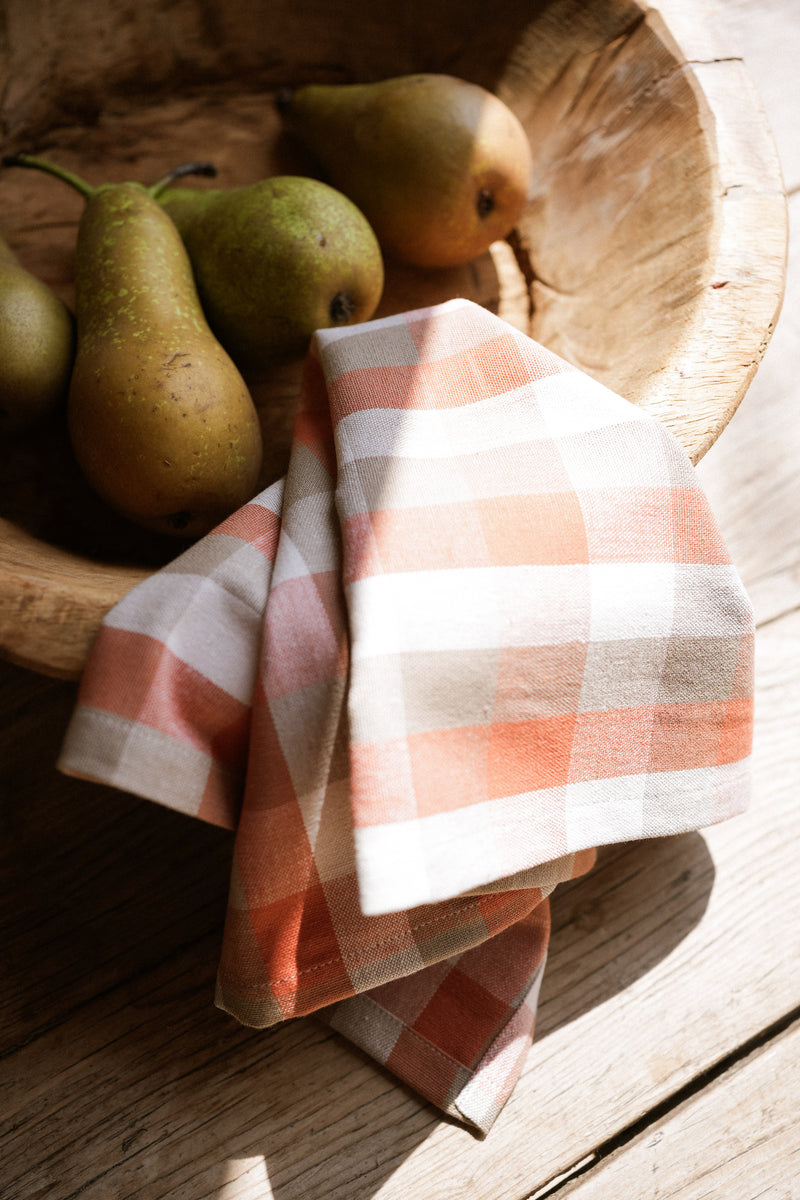 Herb Giant Check Napkin Cinnamon – Morgan Wright Wholesale