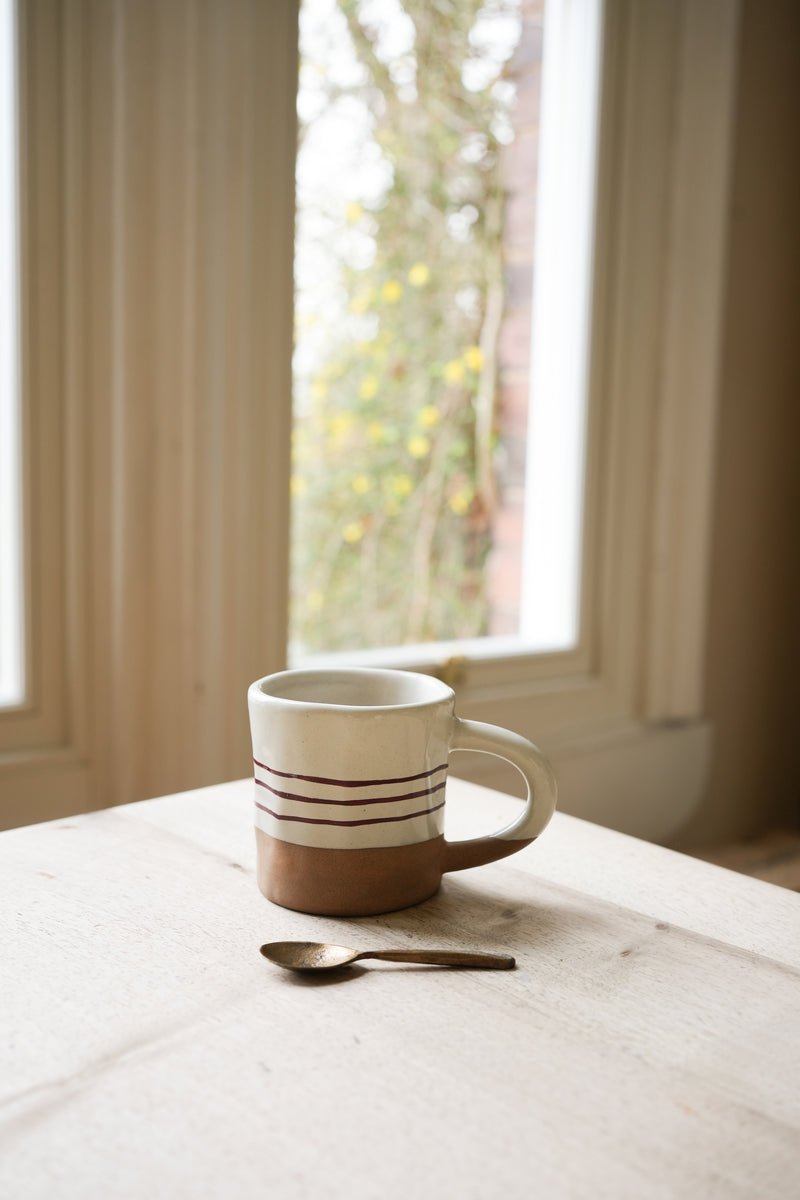 Hand Painted Breton Stripe Mug - Brick – Morgan Wright Wholesale