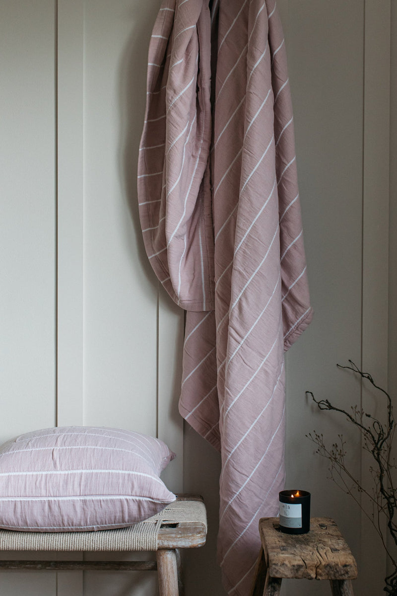 Ebino Wide Stripe Throw - Blush – Morgan Wright Wholesale