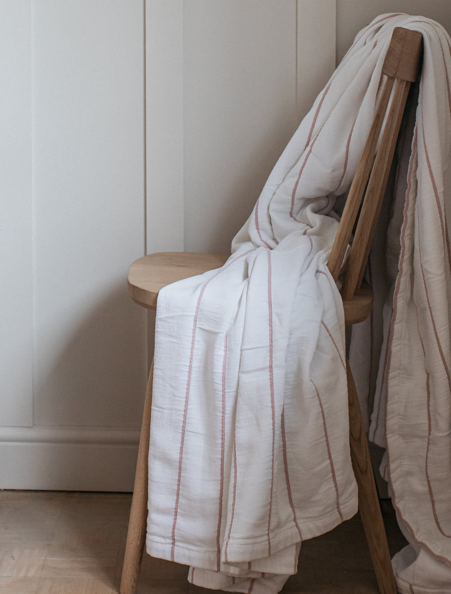 Isen Wide Stripe Throw - Blush – Morgan Wright Wholesale